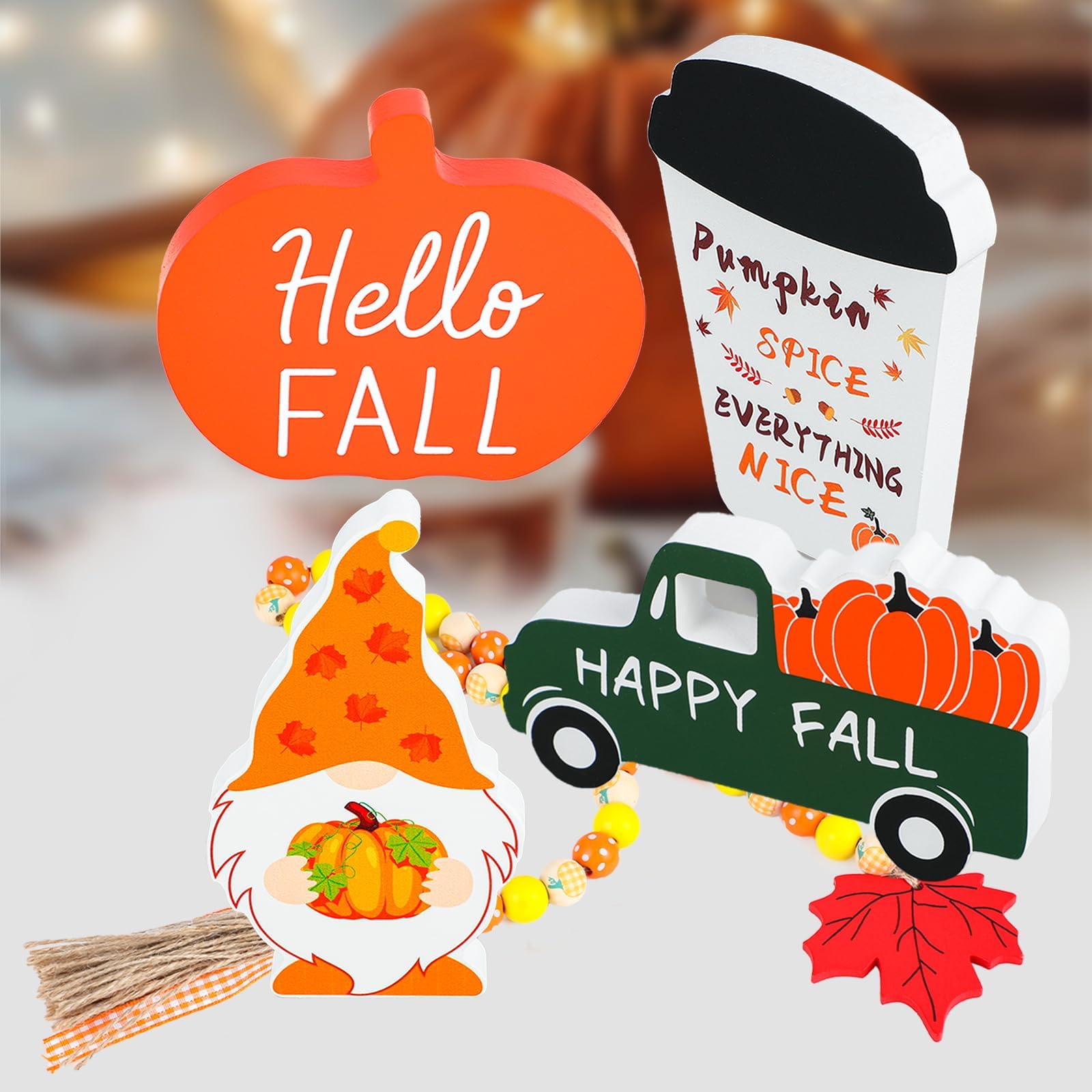 Amazon.com: Fall Decorations for Home - Fall Tiered Tray Decor set with ...