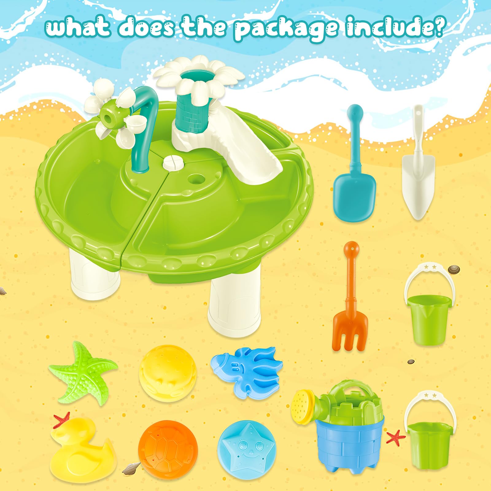 Snapklik.com : Sand And Water Table,3 In 1 Outdoor Sand Water Play ...