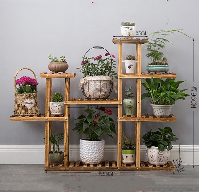 Flower stand solid wood flower rack display shelf plant stand planter ...
