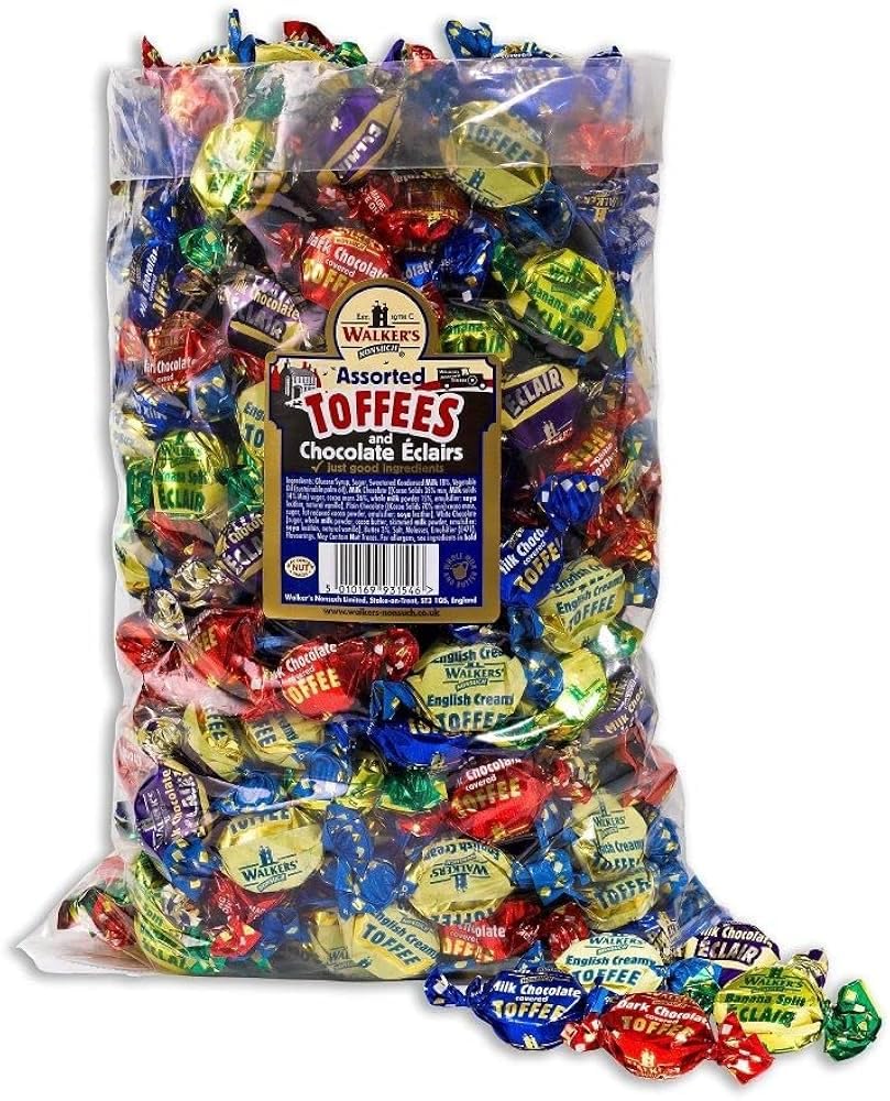 Walker's Nonsuch Assorted Toffees & Eclairs Sweets 1Kg - Gluten Free ...