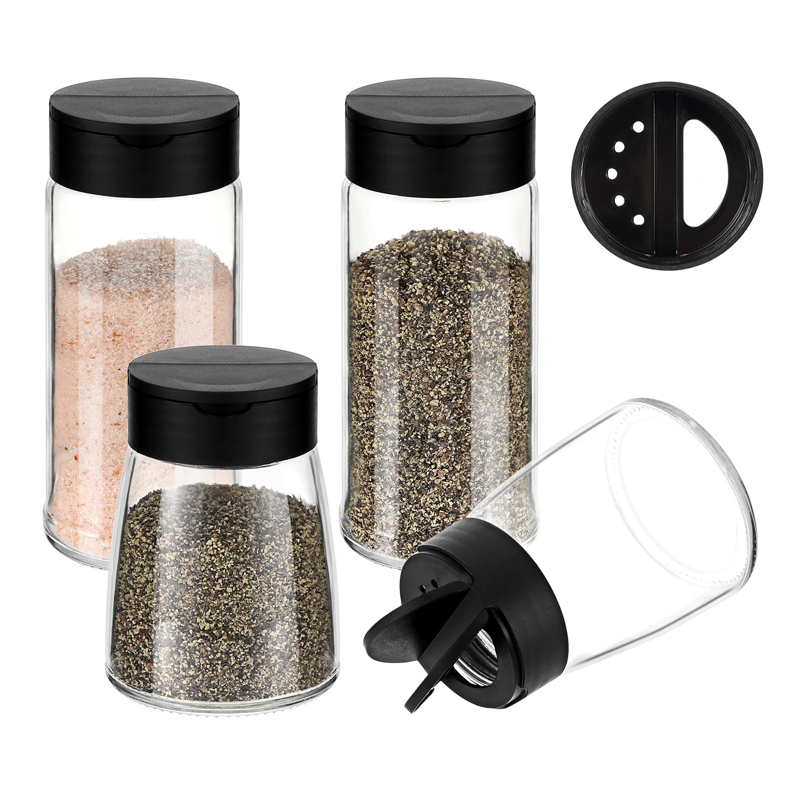 Amazon.com: Salt and Pepper Shakers - Glass Salt Shakers for Kitchen ...