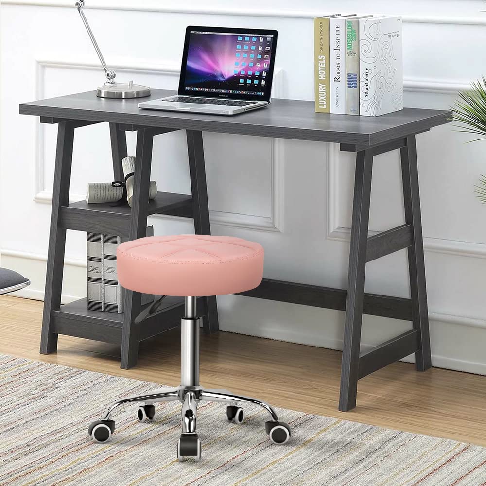 Snapklik.com : KKTONER Round Rolling Stool Chair PU Leather Height ...