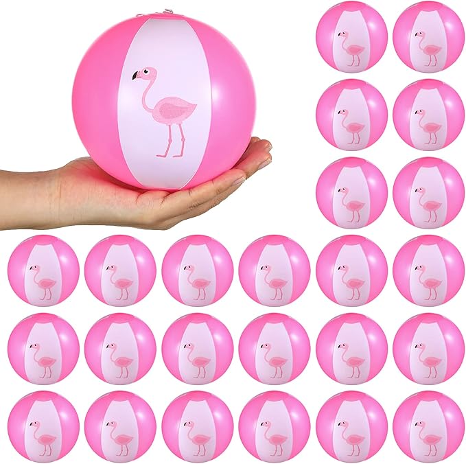 Amazon.com: Jexine 24 Pcs Mini Beach Balls Flamingo Party Pack, 5 Inch ...