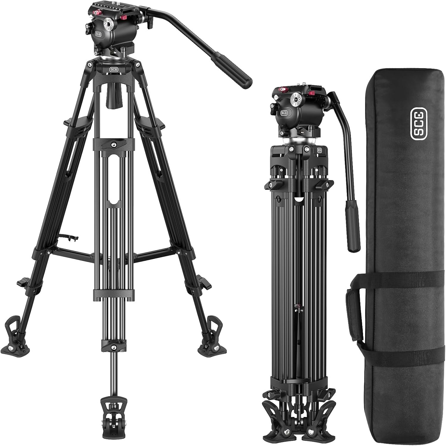 Amazon.com : SCG S5 Professional Heavy-Duty Aluminum Tripod System with ...