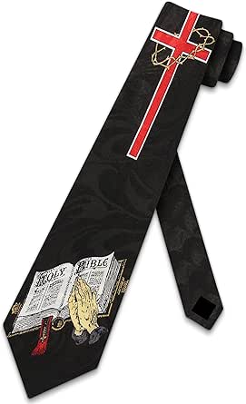 Religious Ties Mens Cross Necktie Christian Bible Tie Faith Neckties ...