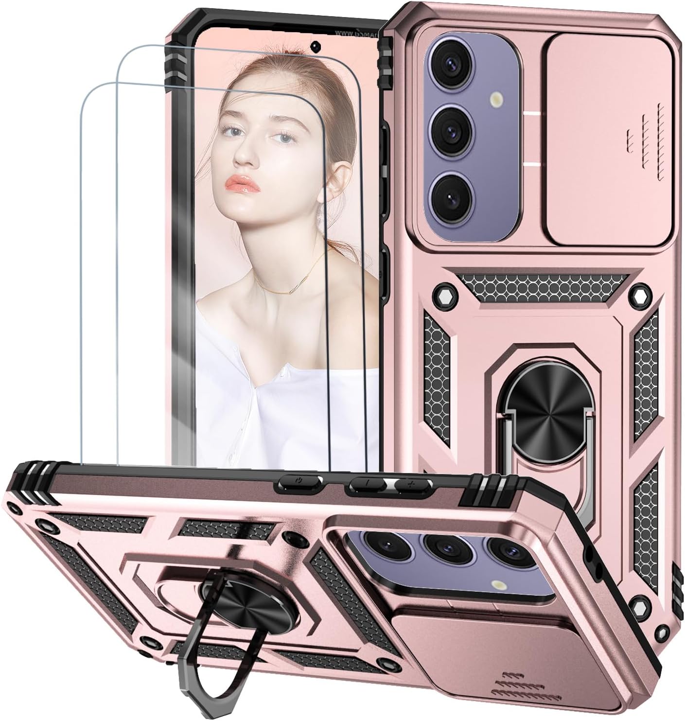 for Samsung Galaxy S25 S24 Case - Includes 2 Tempered Protective Films ...