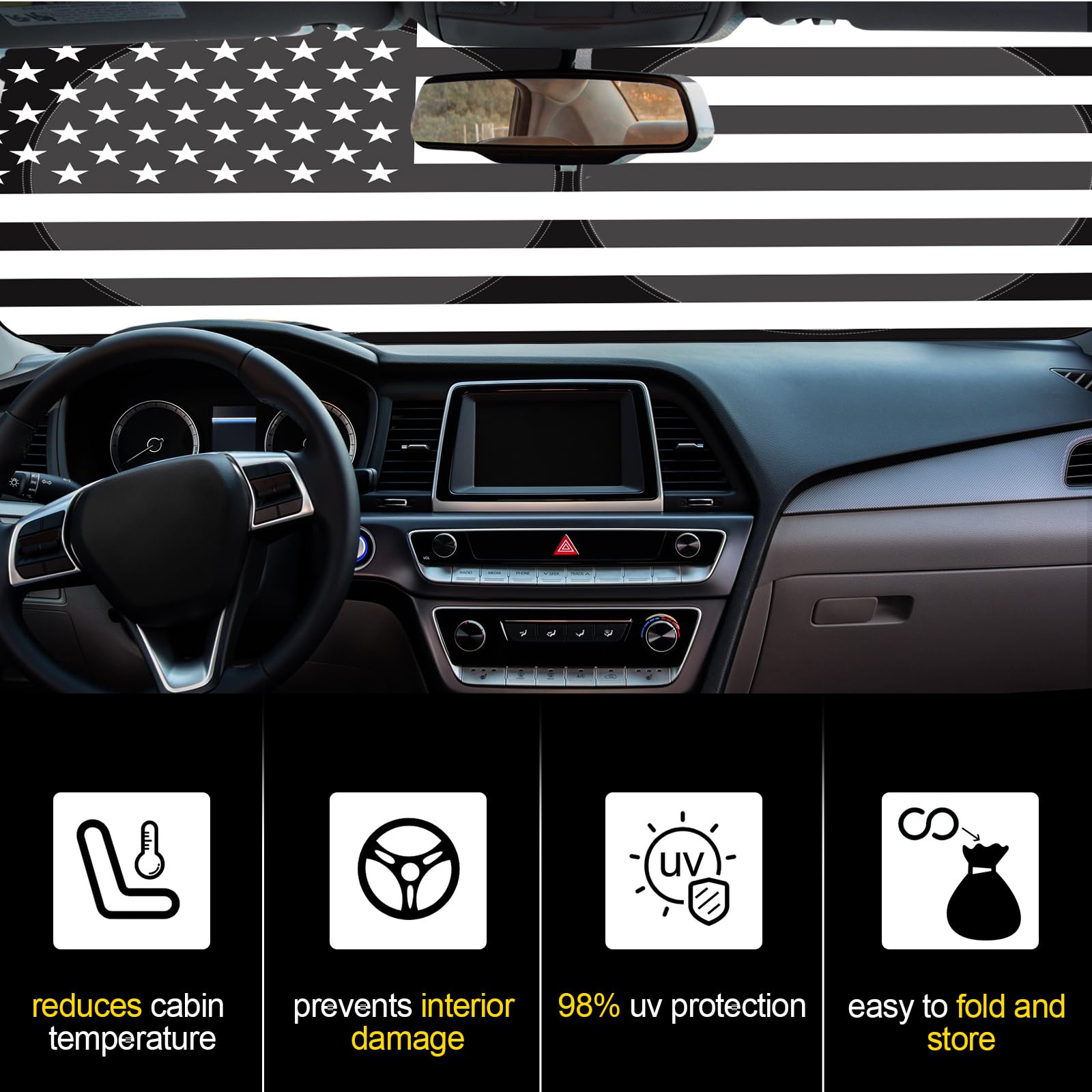 Snapklik.com : Woanger Windshield Sun Shade Foldable Car Front Window ...