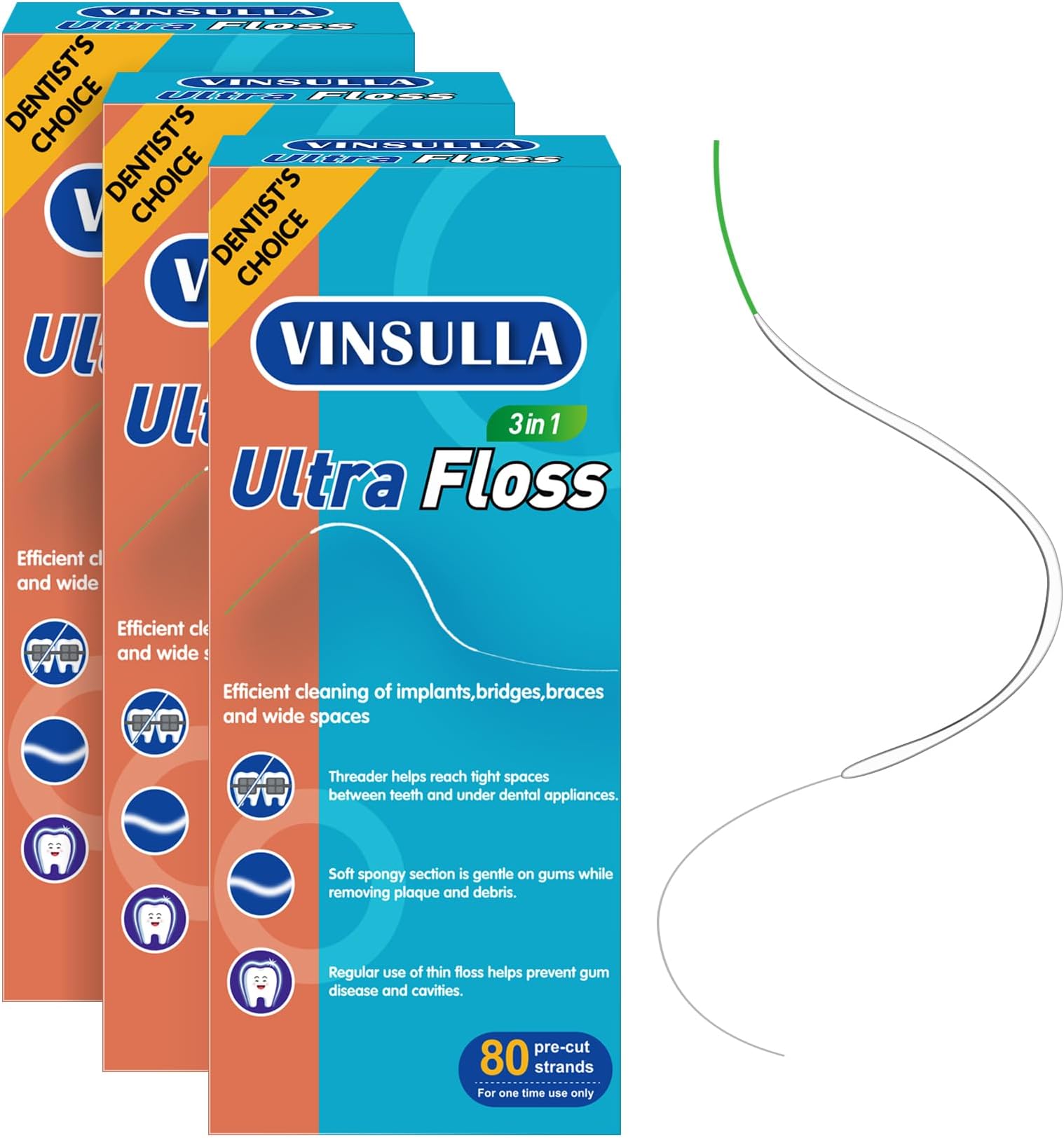 Amazon.com: Oral-B Super Floss, 50 Pre-Cut Strands, Mint (Pack of 3)