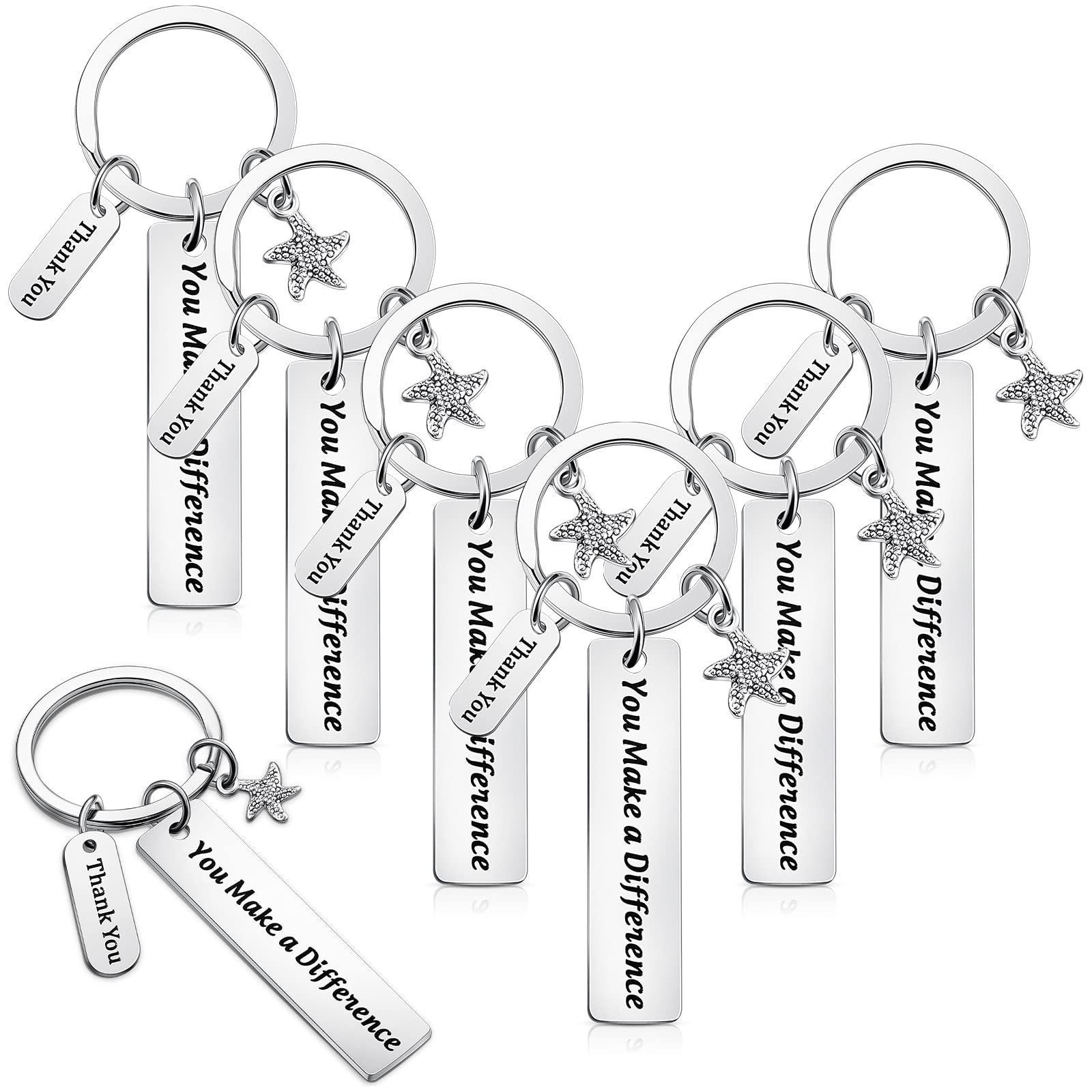 Yinkin 6 Pcs Thank You Gifts Appreciation Keychain You Make a ...