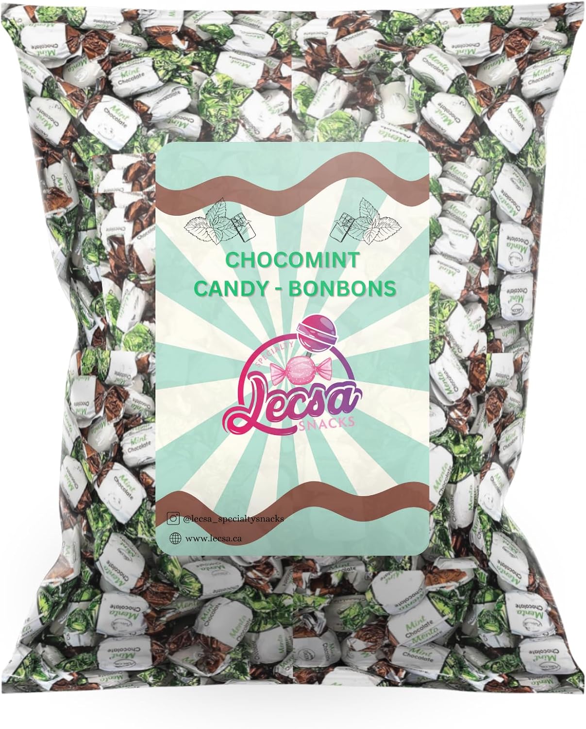 Chocomint Hard Candy Bonbon - Individually Wrapped for On-the-Go ...