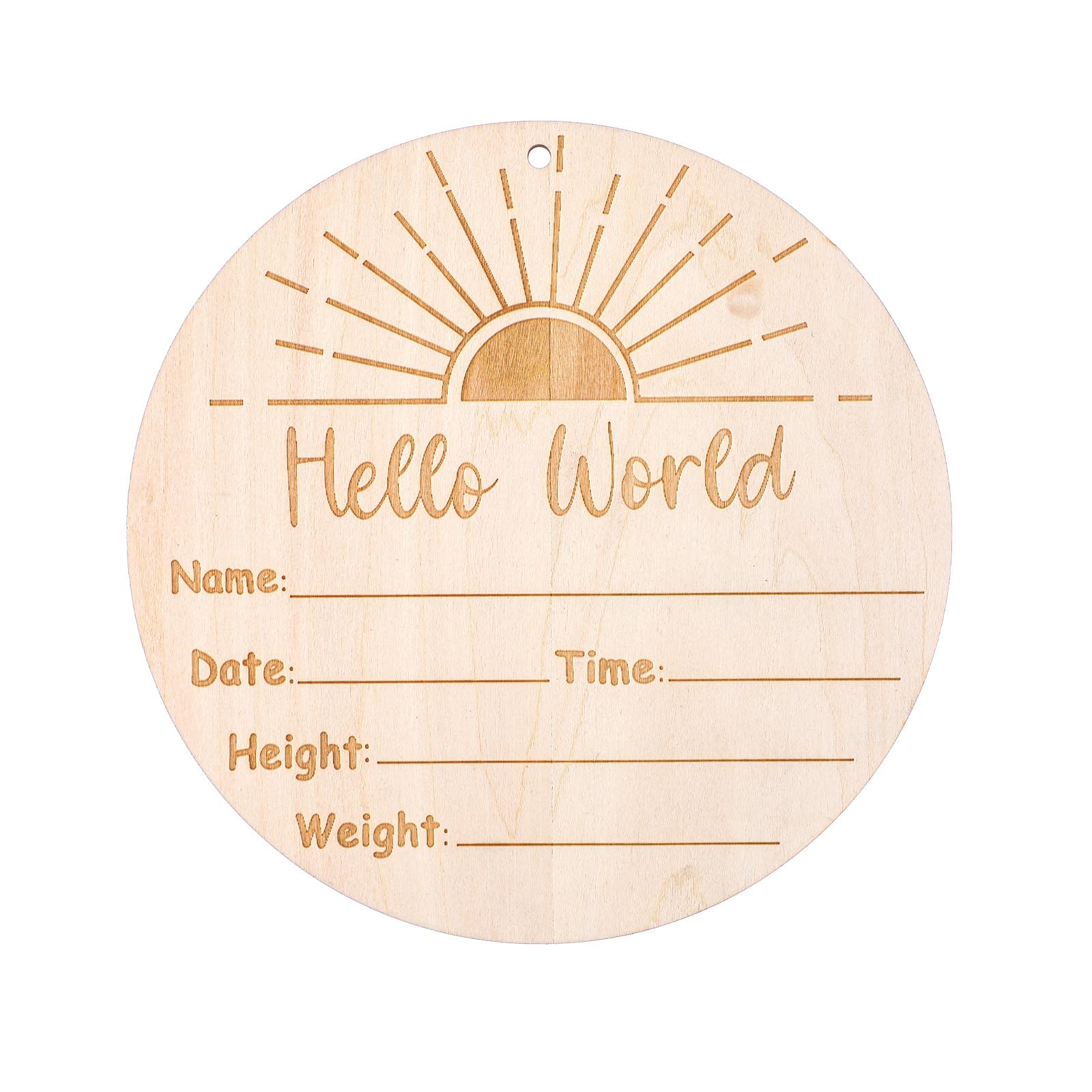 Buy 1Pc Baby Announcement Sign, Double-sided Boho Sun Wooden Baby Name ...