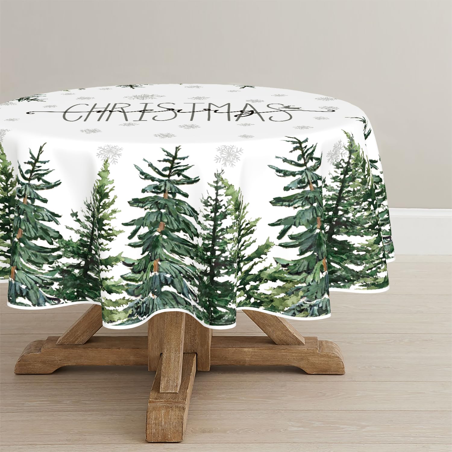 Amazon.com: Horaldaily Christmas Tablecloth 90×90 Inch Round, Winter ...