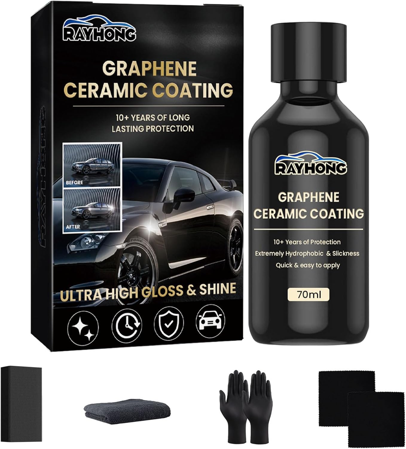 Amazon.com: Graphene Ceramic Coating for Cars, Shine with Hydrophobic ...
