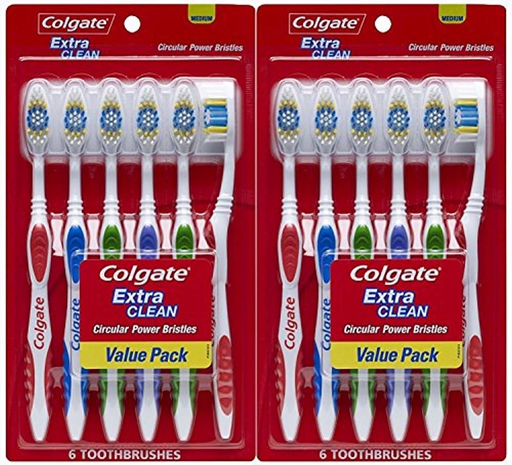 Amazon.com : Colgate Extra Clean Full Head, Medium Toothbrush, 12 Count ...