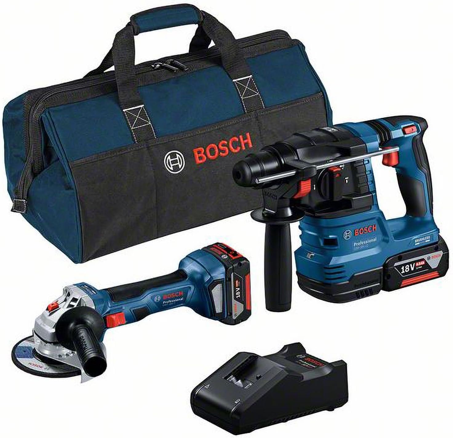 Bosch Professional KIT 4 Outils BOSCH GSR/GDX/GWS/GBH +1 4.0AH + 2 ...
