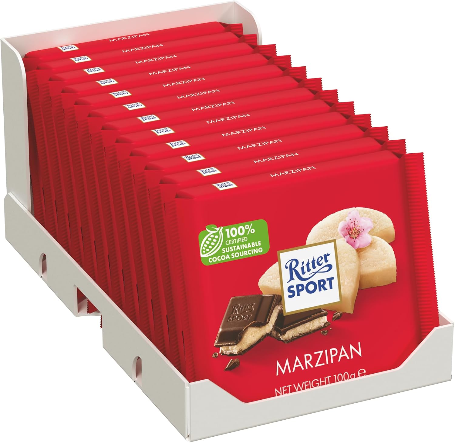 Ritter Sport Marzipan Dark Chocolates Bar 100 g (Pack of 12) : Amazon ...
