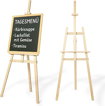 XXL Easel Large 170 cm Pine Wood Adjustable Wooden Easel for Canvas up ...