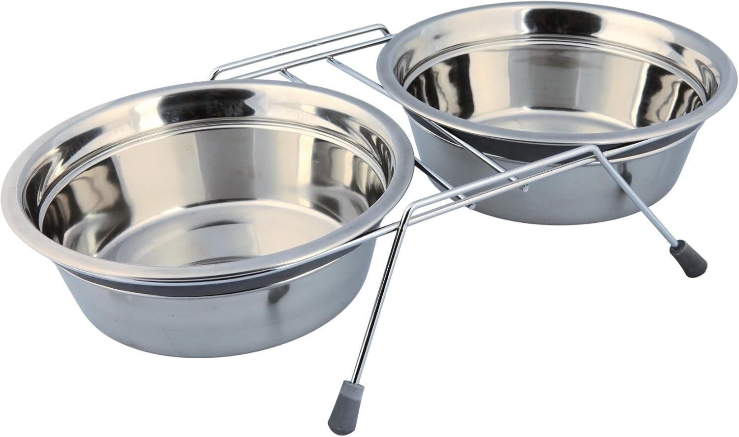 Trixie Eat on Feet Two Anti-Rattle Bowl Set for Dog, 1.5 Litre, Pack of ...