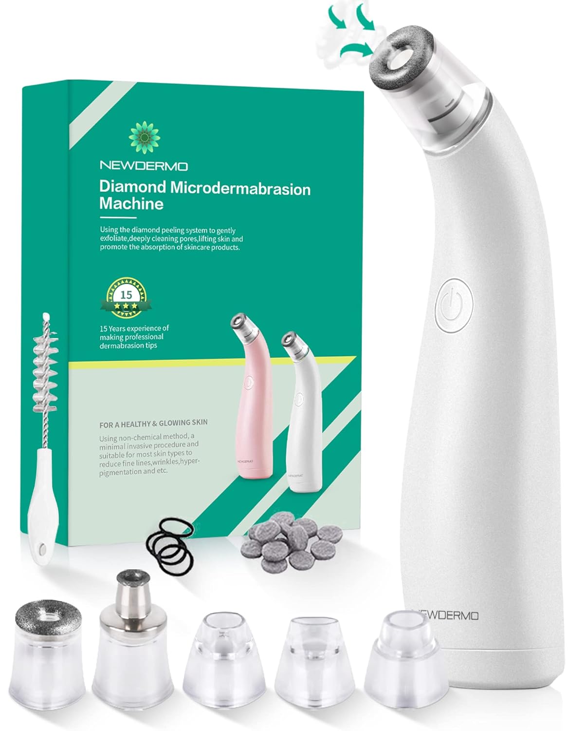 Amazon.com: NEWDERMO 2-in-1 Microdermabrasion Machine for Facial ...