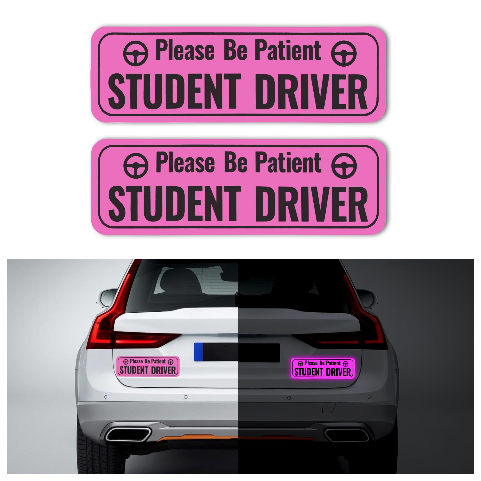 Snapklik.com : 2PCS Student Driver Magnet For Car,Highly Reflective ...