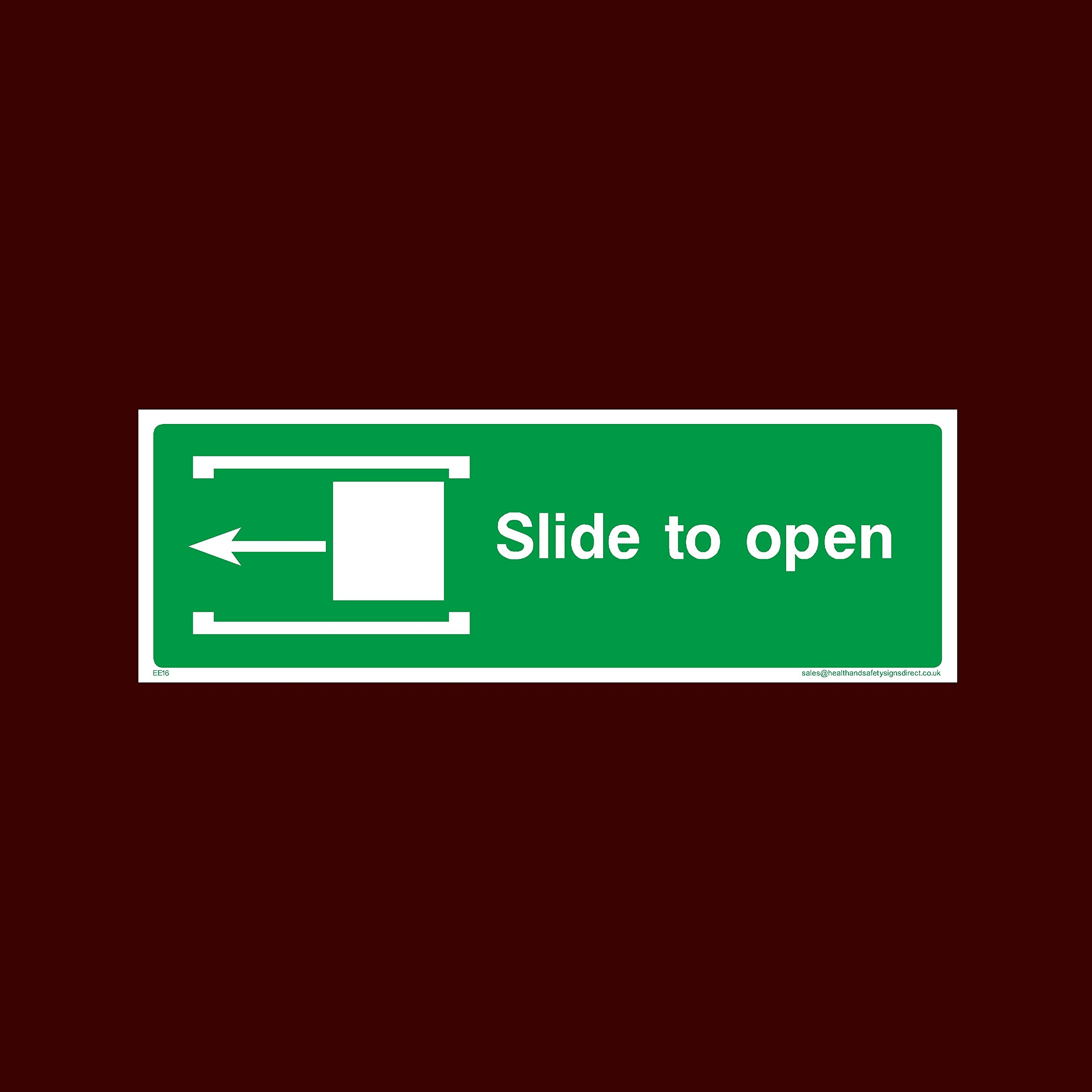 Slide to open Left Sticker/Self Adhesive Sign - Fire, Push Bar/Pad ...