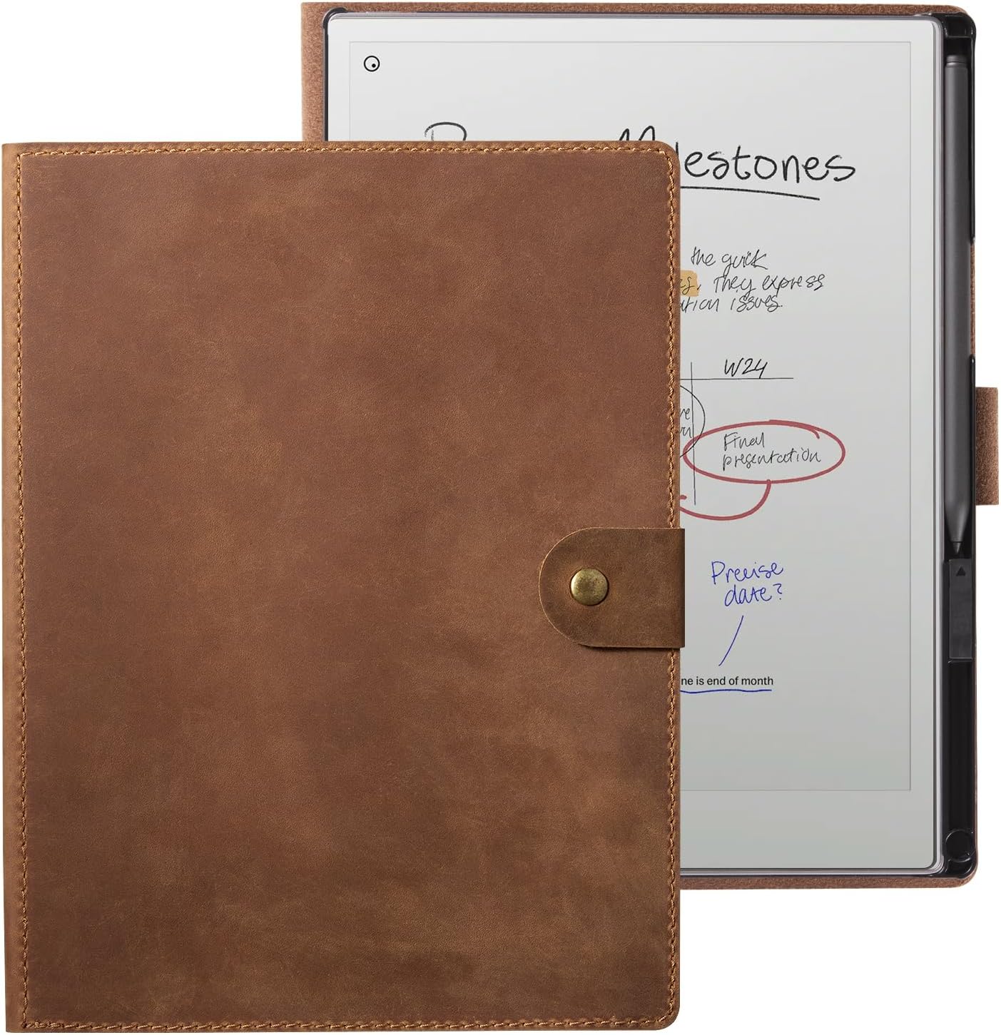 Amazon.com: CoBak Genuine Leather Case for Remarkable Paper Pro Color ...