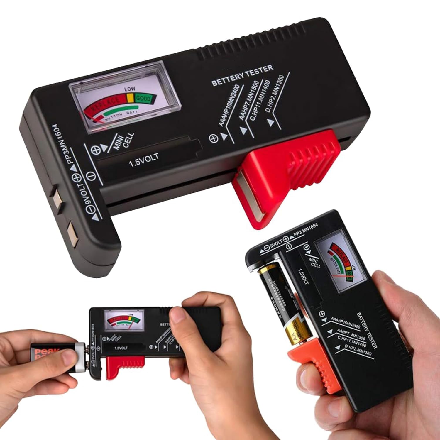 DIVUE Battery Tester Checker, Universal Battery Tester for AAA AA C D ...