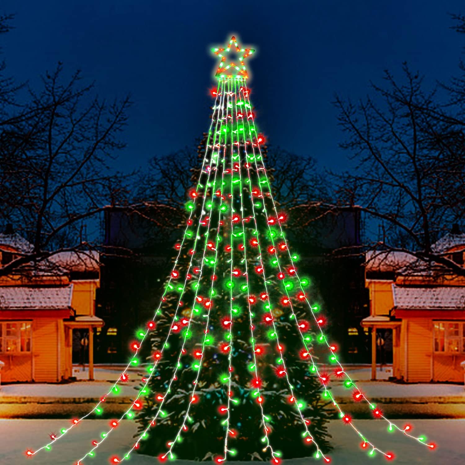 PUHONG Color Changing Christmas Star Lights,16.4Ft 320 LED Christmas ...