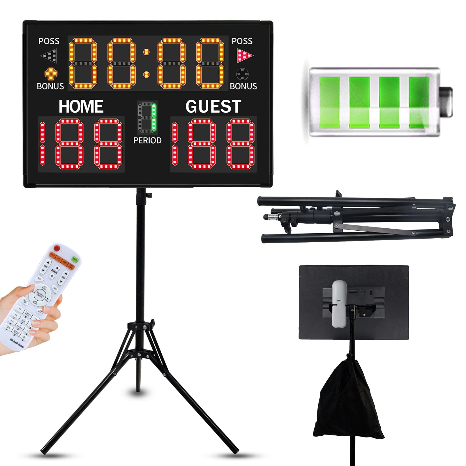 LUCKY TIME Electronic Basketball Scoreboard with Buzzer, Digital ...