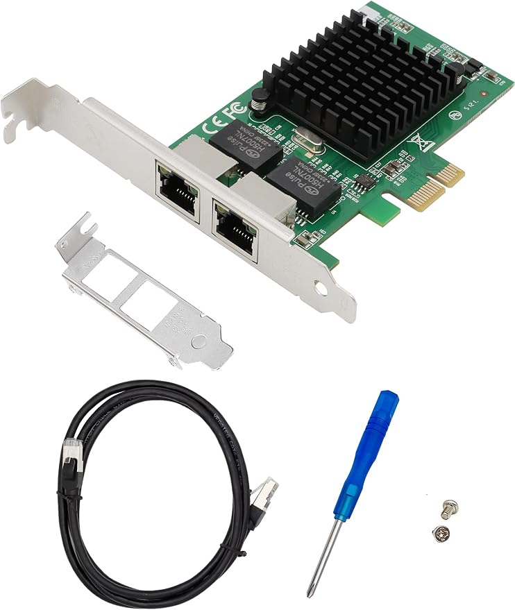 Amazon.com: Dual-Port PCIe Network Card 1000Mbps PCI Express Ethernet ...