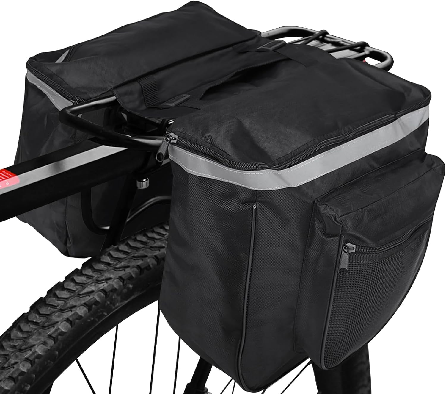 Bike Rear Carrier Bag, 600D Waterproof 25L Double Side Bike Rack Bag ...