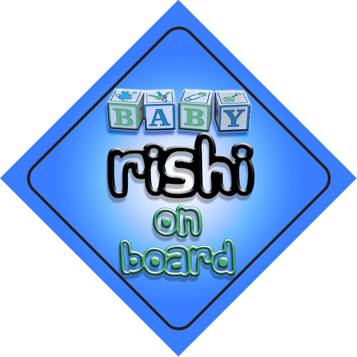 Amazon.com : Baby Boy Rishi on board novelty car sign gift/present for ...