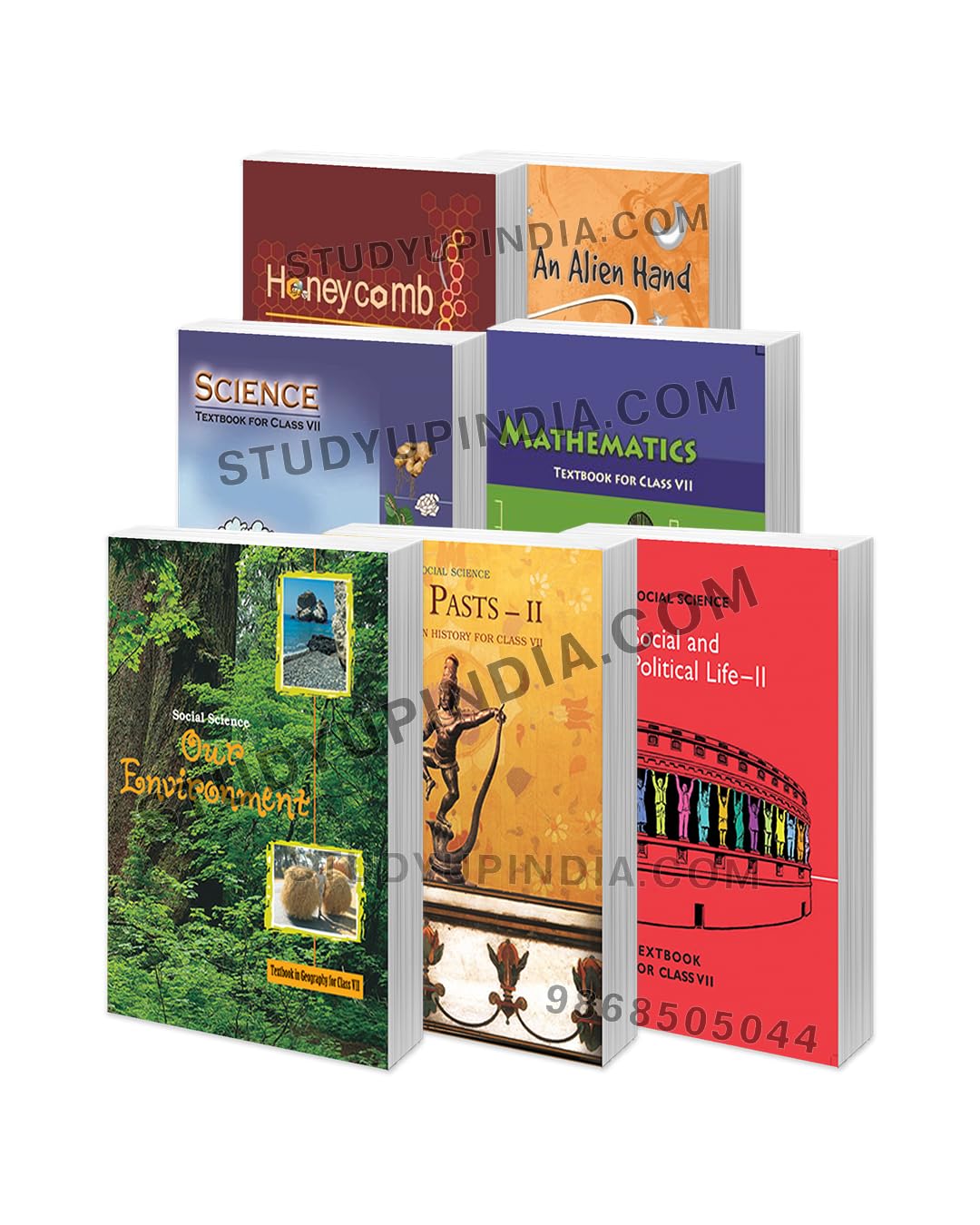 NCERT BOOKS 7 BOOK SET FOR CLASS- 7TH (Honeycomb,Maths,Science,An Alien ...