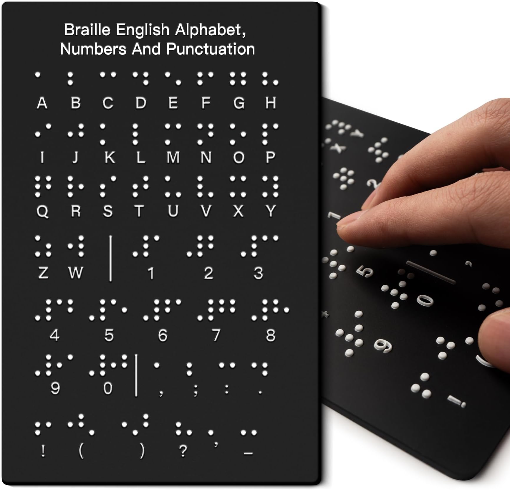 Amazon.com: Matte Black Acrylic Braille Alphabet & Number Board ...