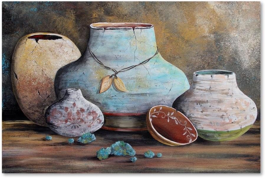 Amazon.com: Clay Pottery Still Life 1 by Jean Plout, 16x24-Inch Canvas ...