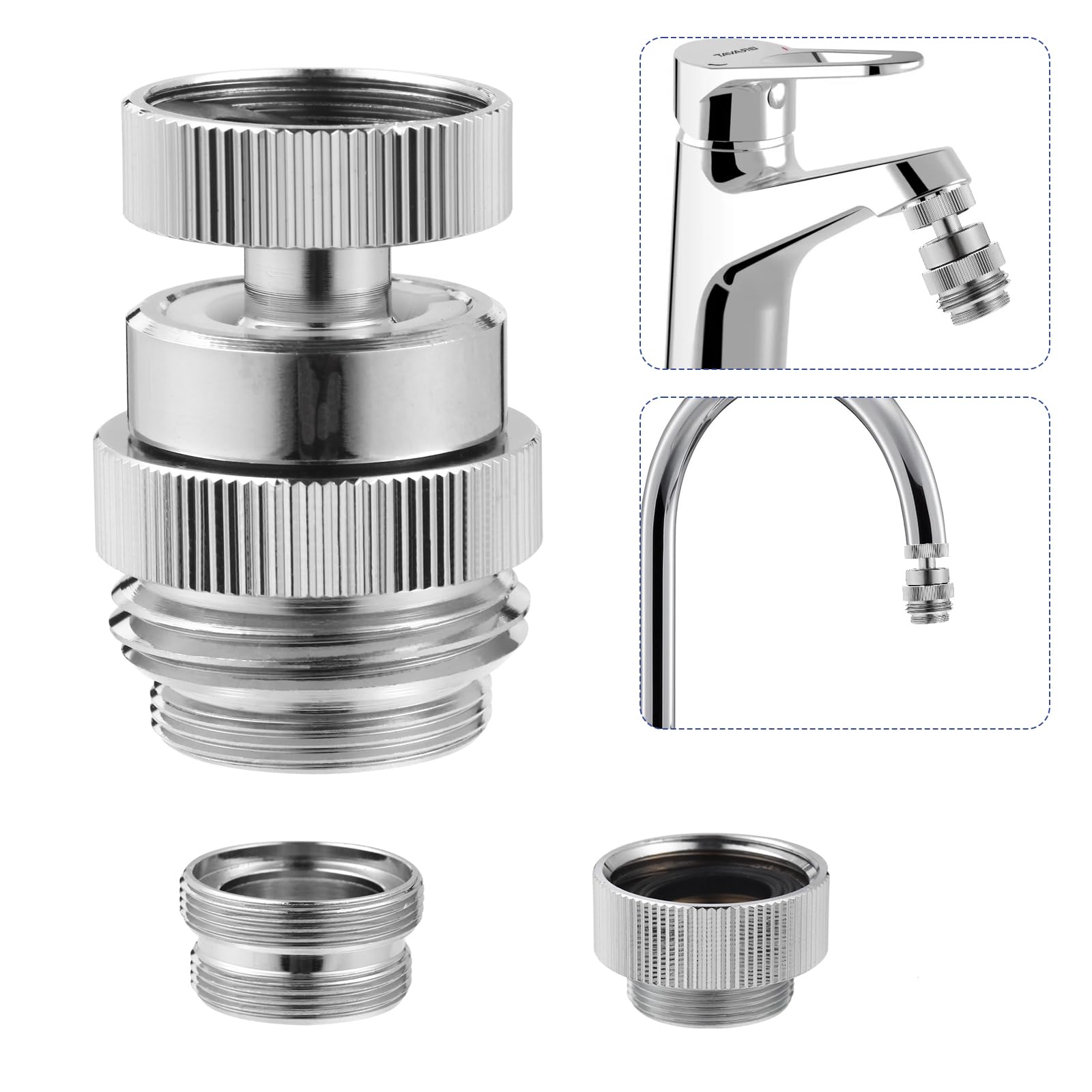 Amazon.com: Mzcvriru Faucet Adapter Kit with Aerator, Brass Sink Faucet ...