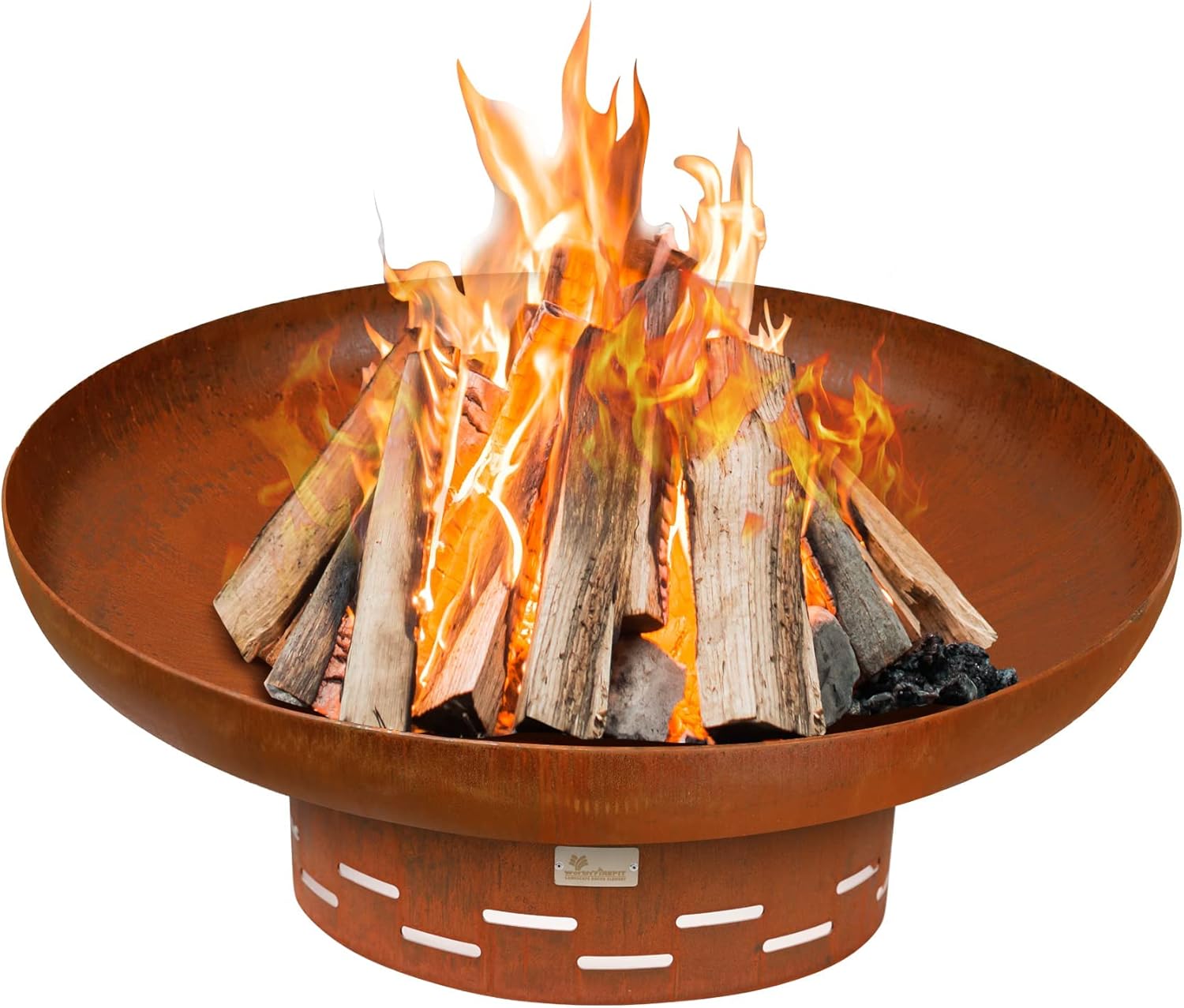 Amazon.com : KOL 35" Dia. Heavy-Duty Fire Pit - Pre-Rusted Corten Steel ...