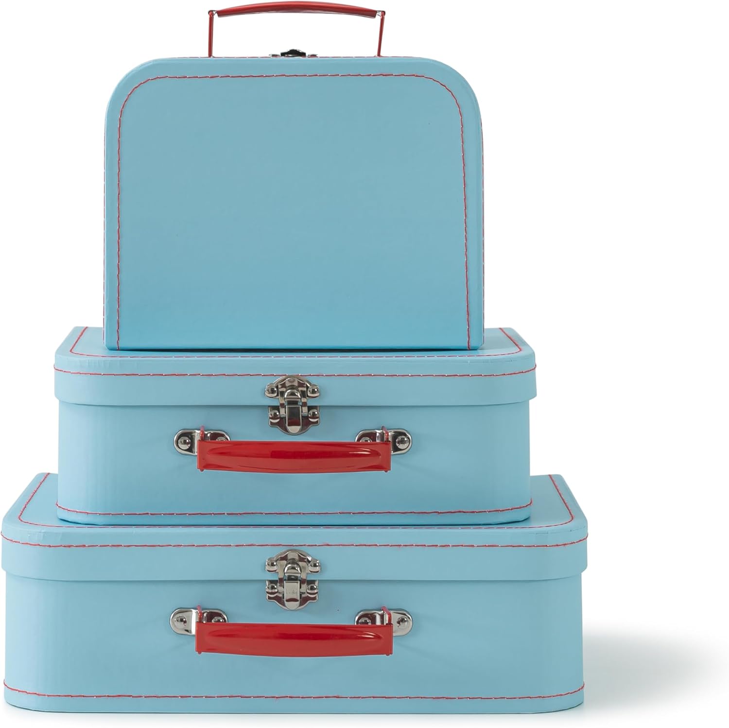 Amazon.com: Paperboard Suitcases Set of 3, Light Blue - Vintage ...