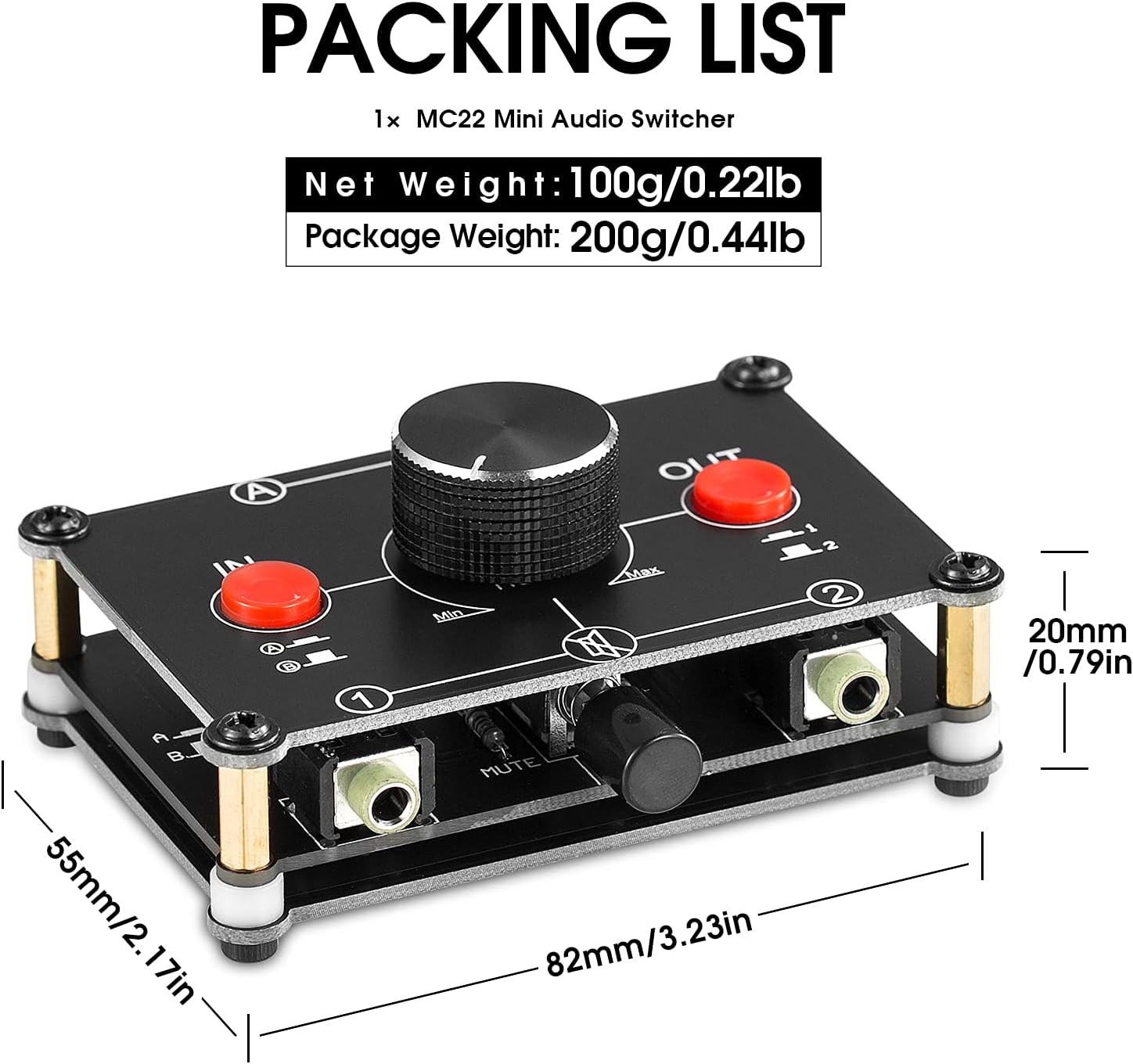 Audio Switch Nobsound Little Bear MC102 Mini er, 2-Way 3.5mm Aux Stereo ...