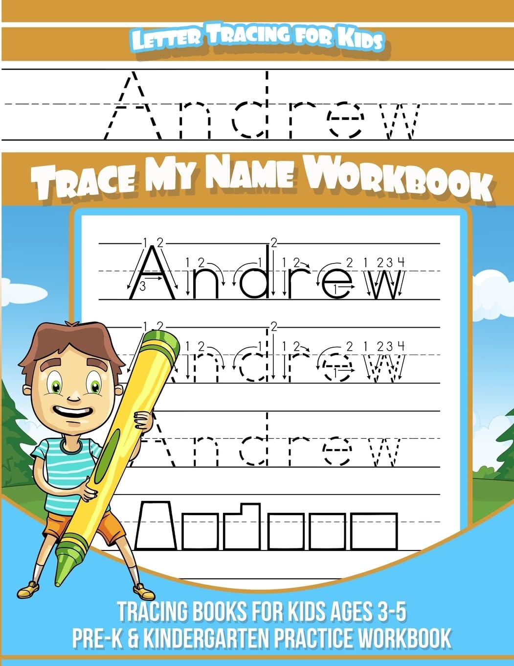 Letter Tracing for Kids Andrew Trace my Name Workbook: Tracing Books ...