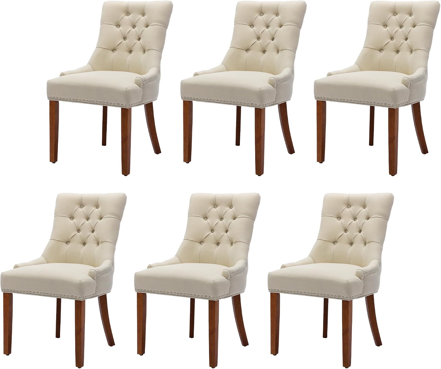 Amazon.com - UDAX Upholstered Dining Chairs, Set of 6, Mid-Century ...