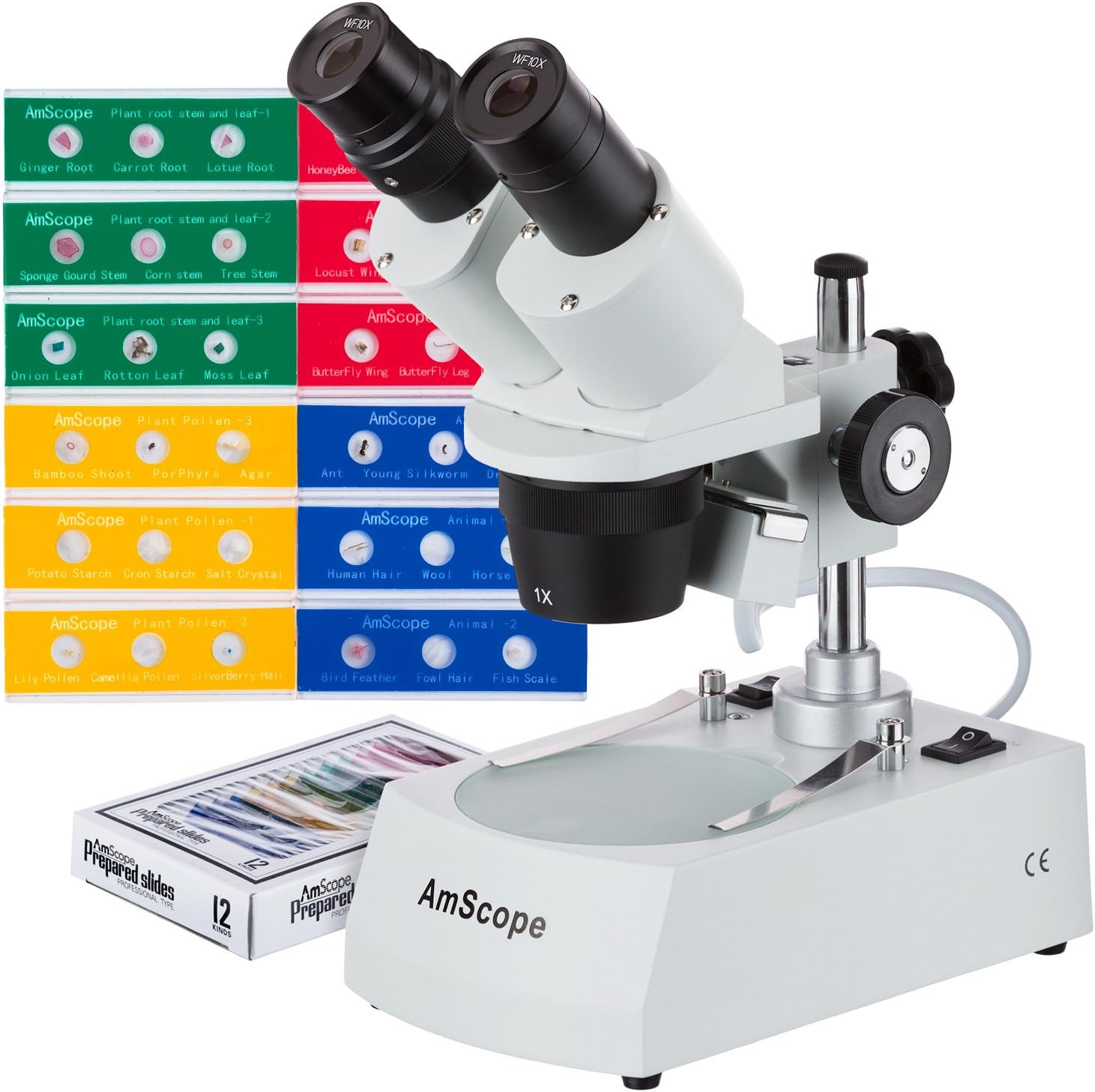 Amazon.com: AmScope SE305-PZ-LED-DK 10X-60X LED Cordless Stereo ...