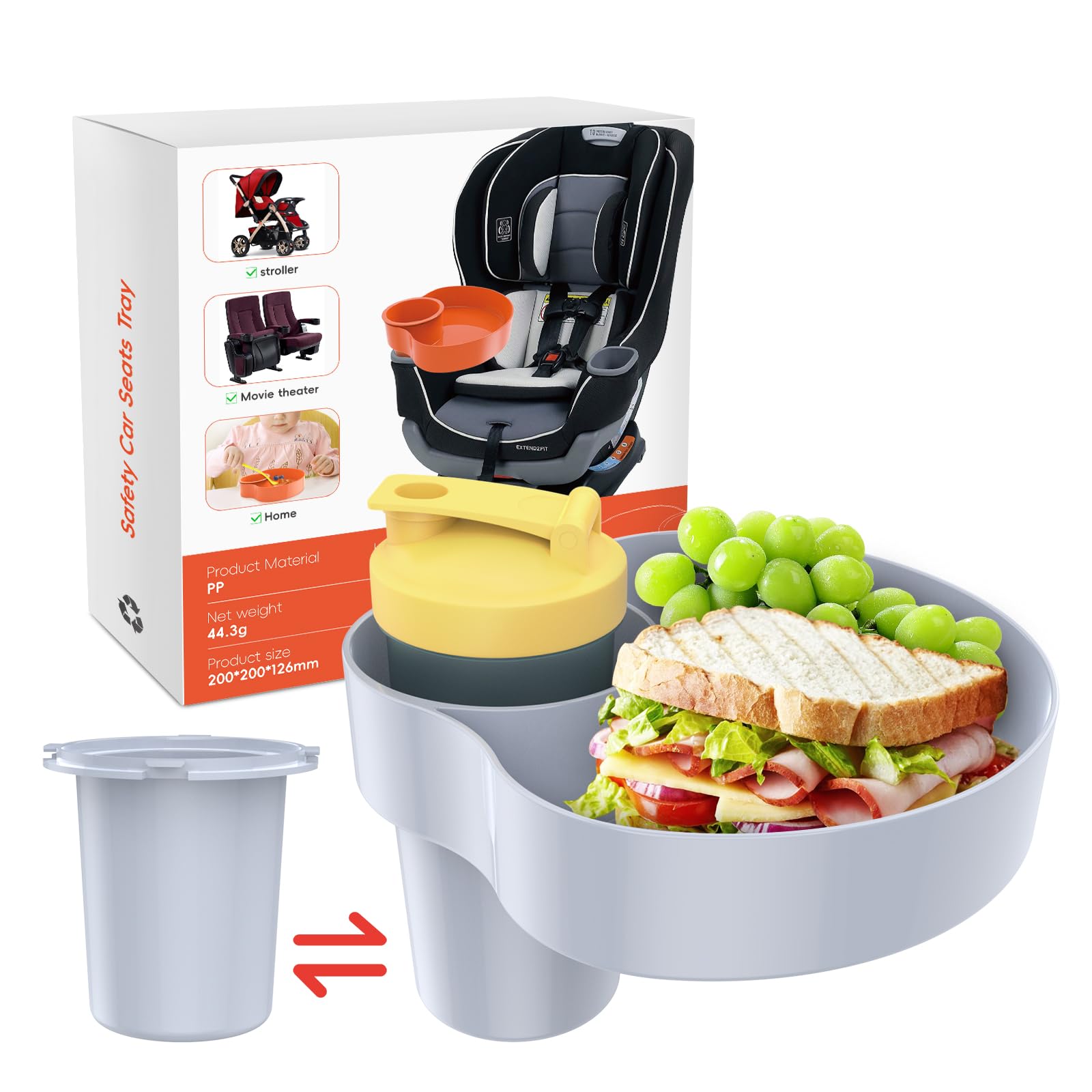 Amazon.com: trunkhouse Kids Carseat Food Eating Tray: Car Seat Travel ...