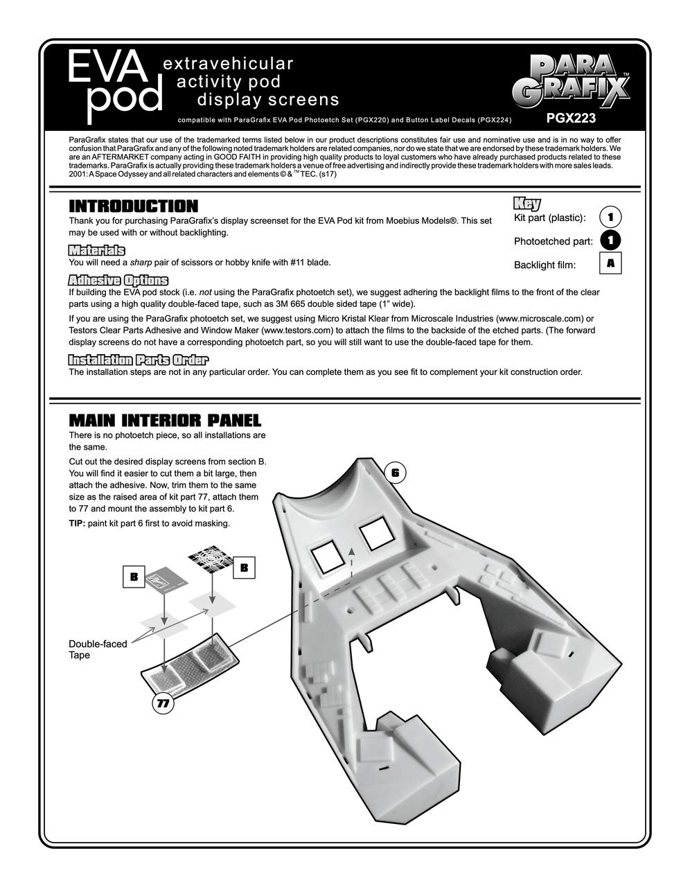 Model Building Etched Components Paragraphics Space Pod Etched Parts ...