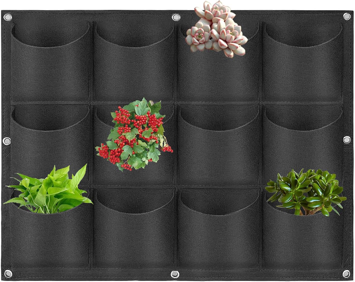 Amazon.com : Hanging Planting Grow Bags, 12 Pockets Hanging Vertical ...