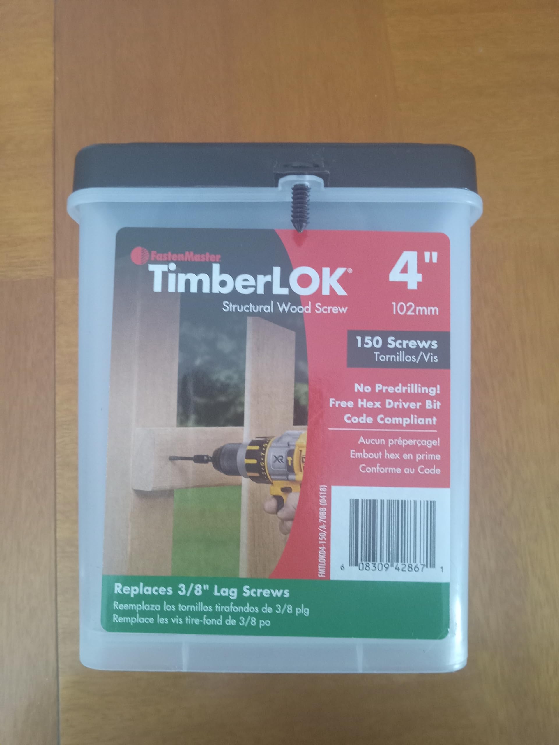TimberLok 4" Structural Wood Screw by FastenMaster 150 Screws: Amazon ...