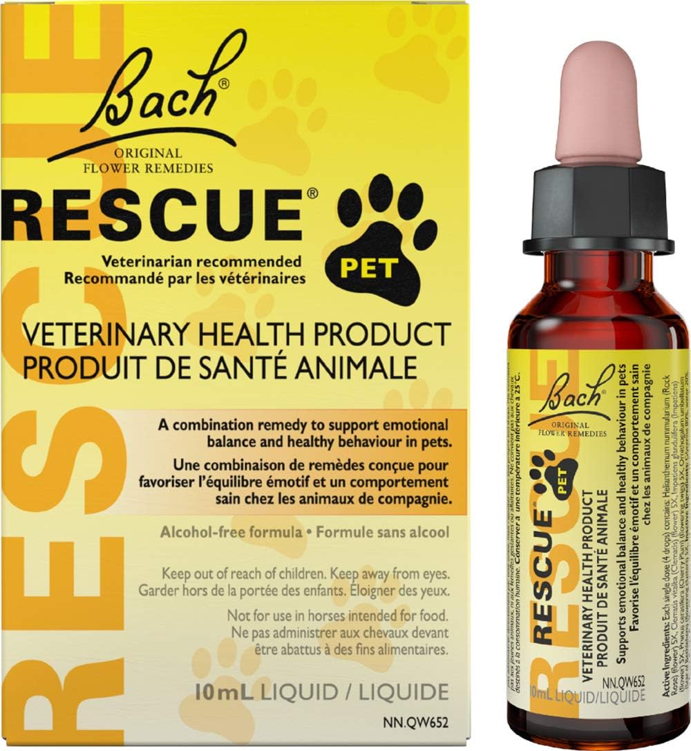 Bach RESCUE PET Dropper 10mL, For Dogs, Cats, and Pet Horses, Natural ...