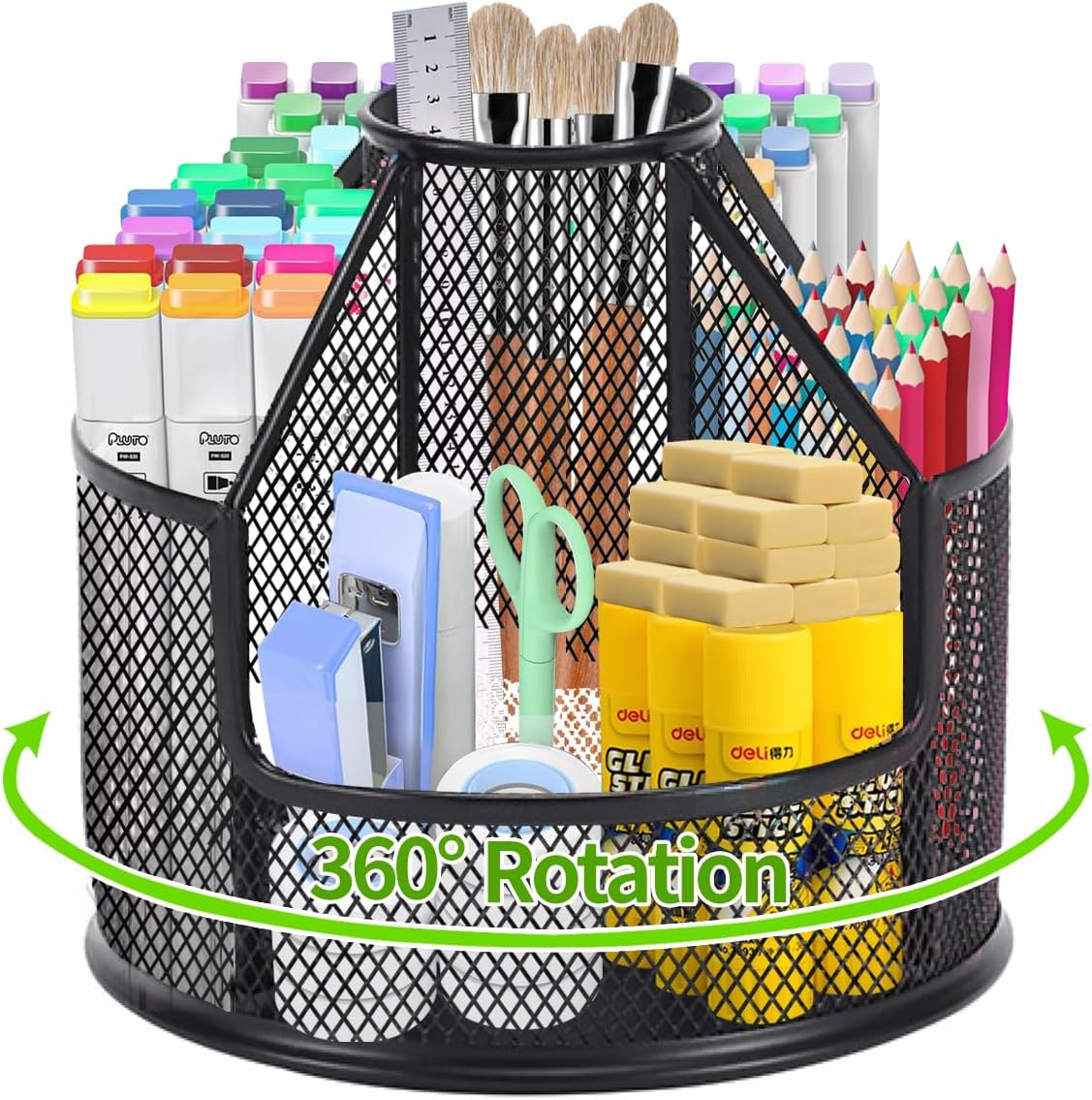 Amazon.com : Rolodex Desk Organizer, Rotating Office Supply Caddy, Mesh ...