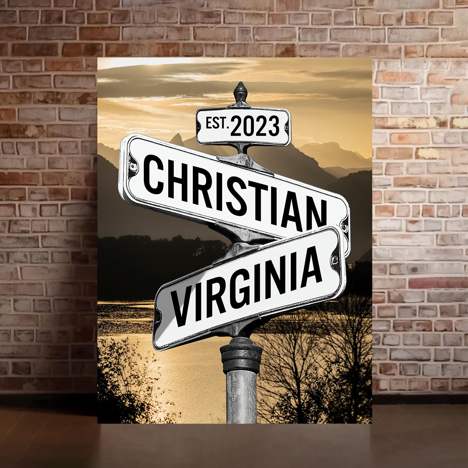 Amazon.com: Mapileng Personalized Name Street Sign Wall Art, Vintage ...