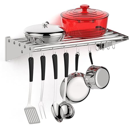 Amazon.com: Wallniture Lyon Kitchen Organization and Storage Rack ...